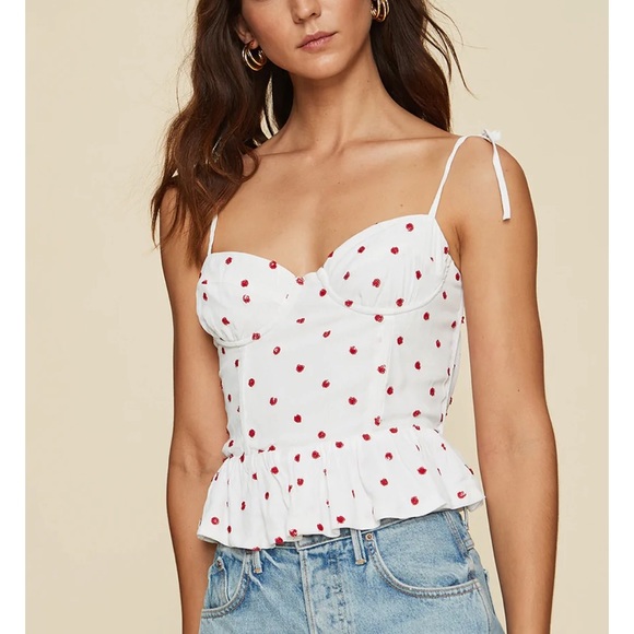 REVOLVE | Tops | Lpa Robbia Top Xs Bustier Crop Top Polka Dot Sparkly ...